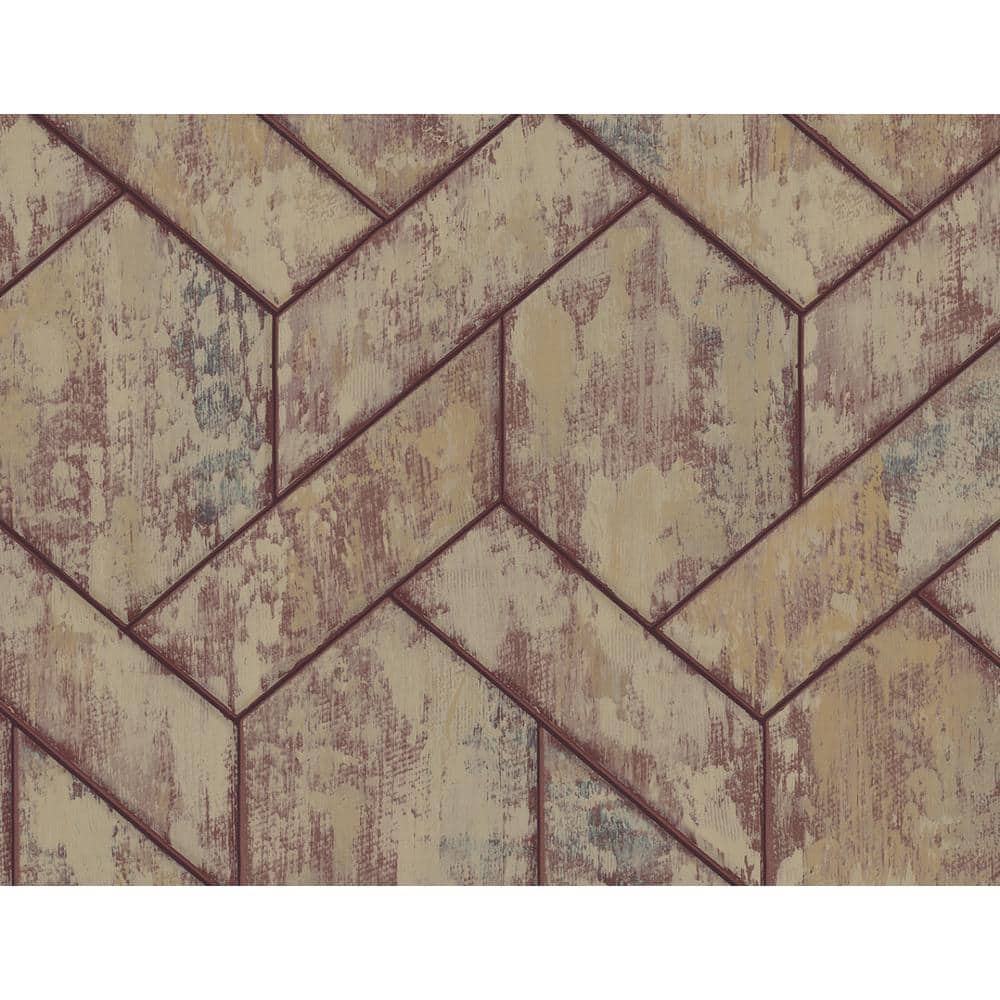 Seabrook Designs 60.75 sq. ft. Metallic Plum Tiling Paper Unpasted ...