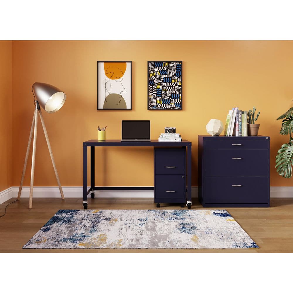 Space Solutions 18 in. D 2-Drawer Metal Letter Width 14.25 in. W Mobile ...