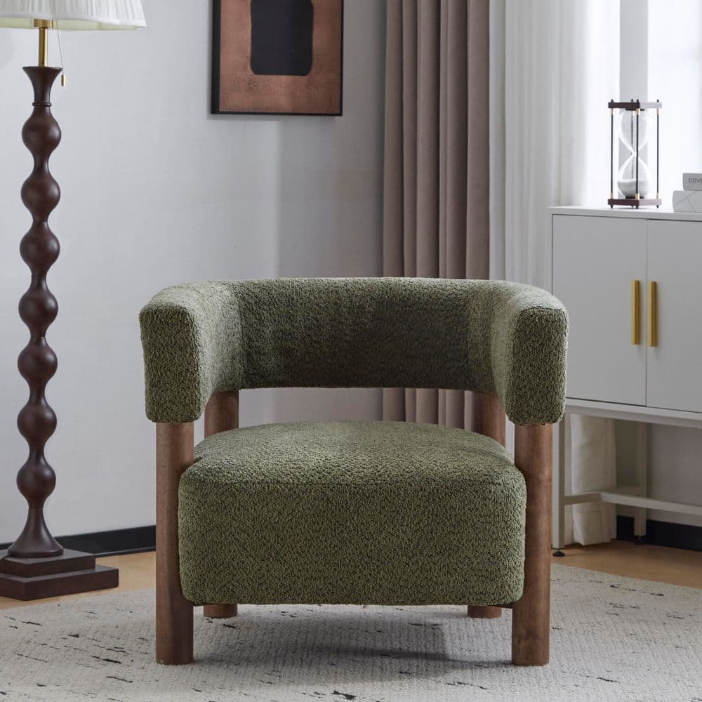 CHRISTOPHER KNIGHT HOME Alcott Olive Green Boucle Fabric Upholstered ...