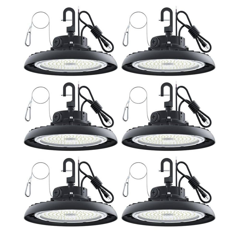 AIKVSXER 9.8 in. Black Integrated LED UFO High Bay Light 32400 Lumens ...