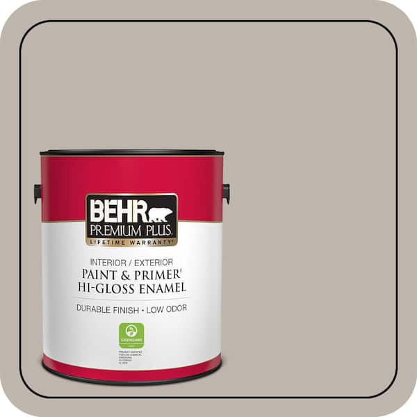 BEHR PREMIUM PLUS 1 gal. #PPU18-12 Graceful Gray Hi-Gloss Enamel ...