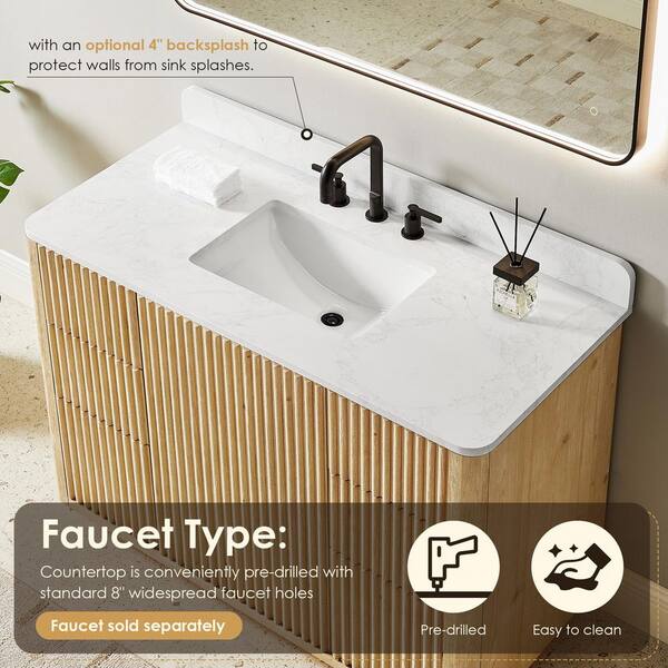 Altair Clayton 48 in. Single Freestanding Washed Light Brown Bath ...