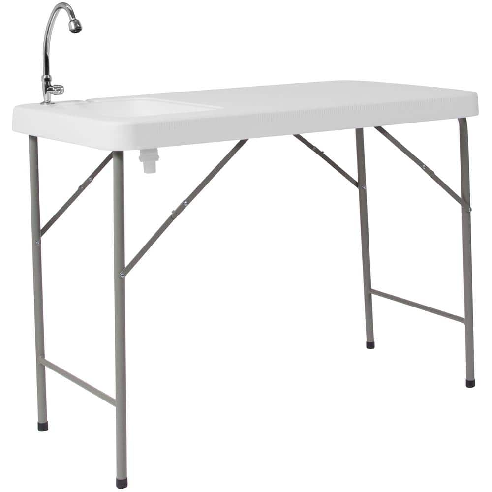 Carnegy Avenue White Wesley 4 ft. Outdoor Portable Folding Fish ...