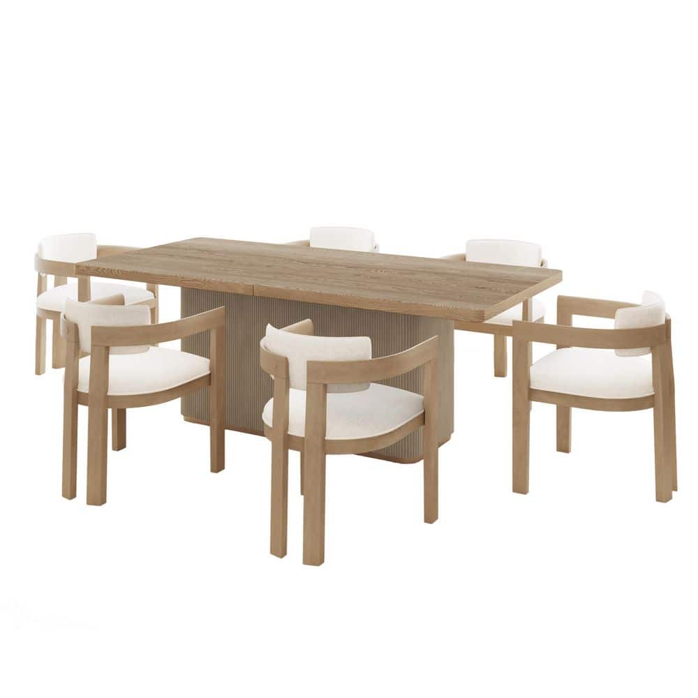 CHRISTOPHER KNIGHT HOME Bagg 7-Piece Light Ash Oval Wood Top Dining ...