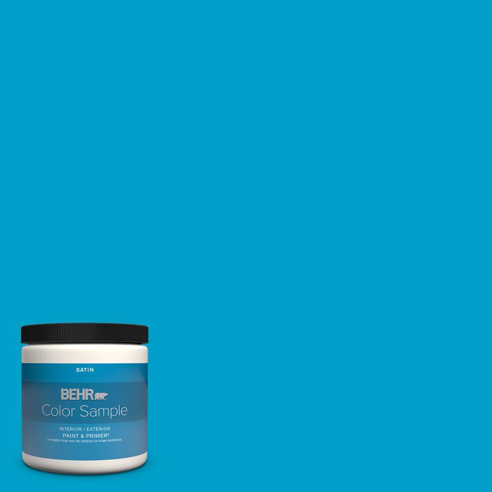 BEHR PREMIUM PLUS 8 oz. #P490-5 Yucatan Satin Enamel Interior/Exterior ...
