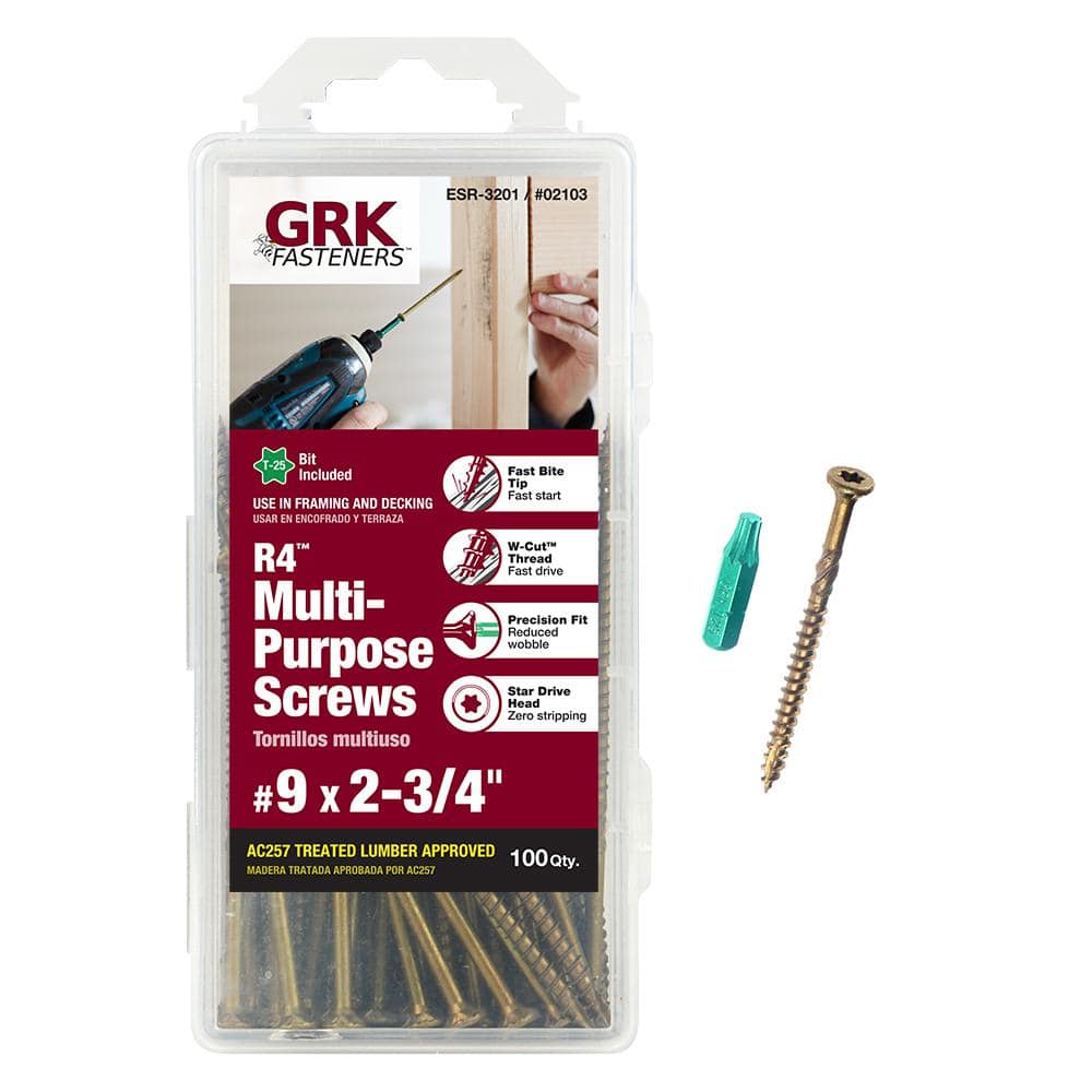 GRK Fasteners #9 x 2-3/4 in. Star Drive Bugle Head R4 Multi-Purpose ...