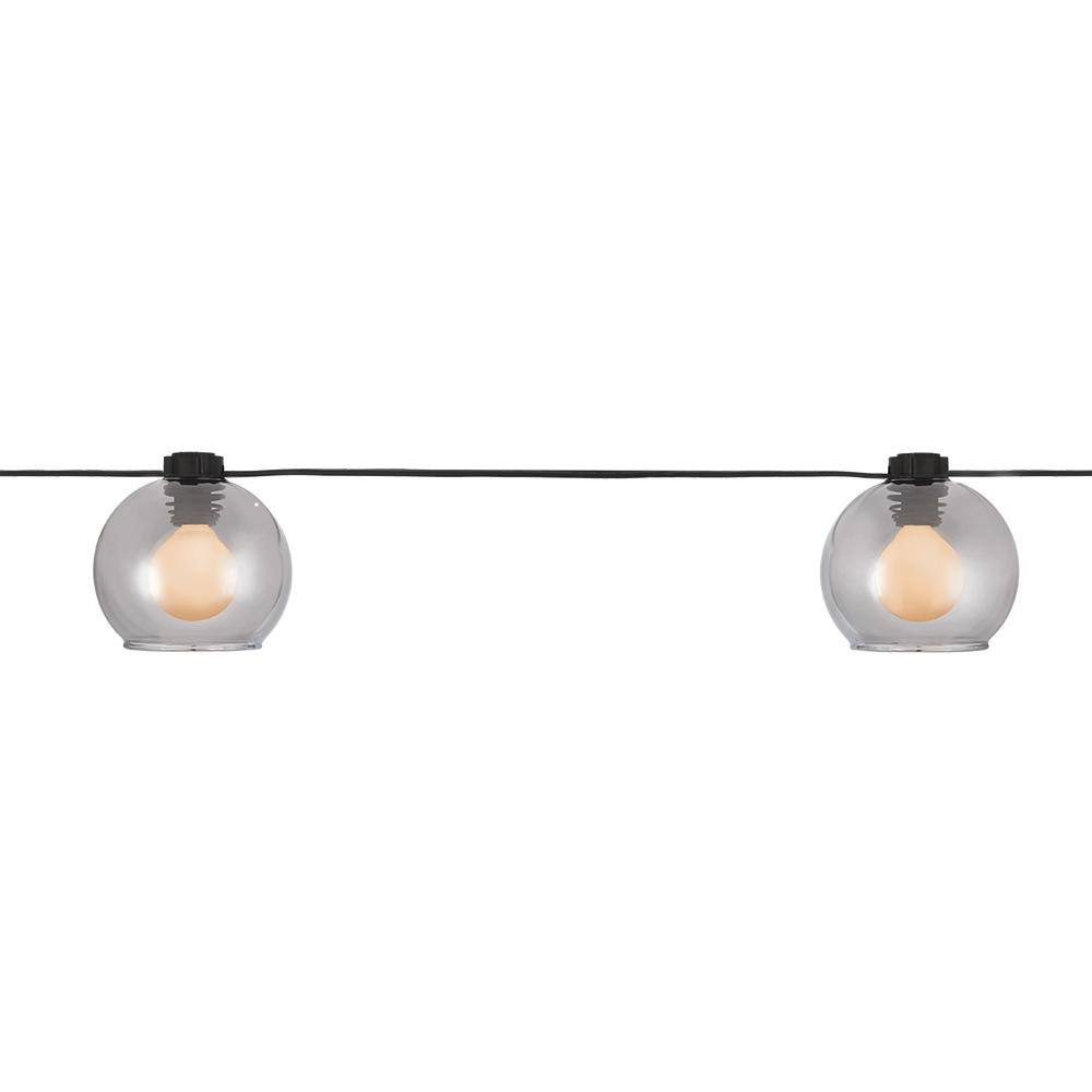 Hampton Bay 8-Light 10 ft. Black Indoor/Outdoor Plug-In String Light ...