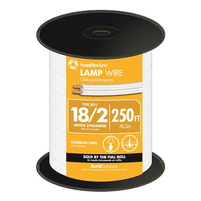 Southwire 250 ft. 18/2 Brown Stranded CU SPT-1 Lamp Wire 49908744