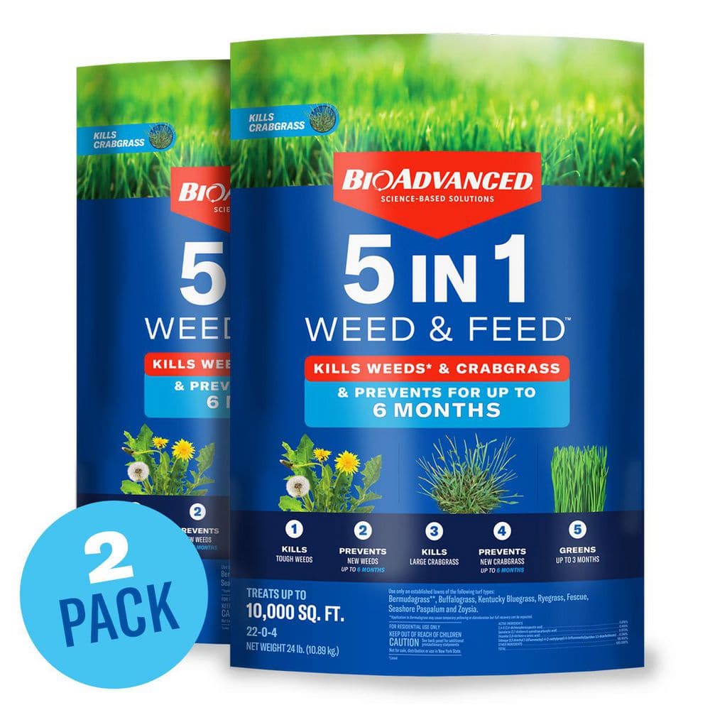 Reviews for BIOADVANCED 24 lbs. Granules 5-in-1 Weed and Feed Dry Lawn ...