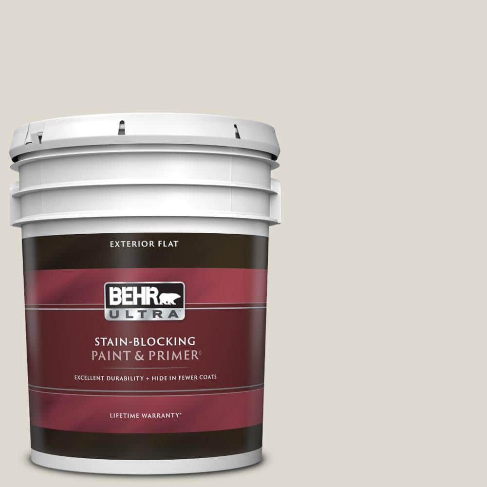 BEHR ULTRA 5 gal. #MQ3-18 Ginger Sugar Flat Exterior Paint & Primer ...