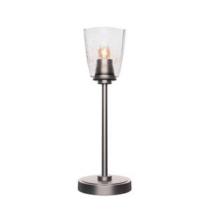 Lighting Theory Quincy 16.25 in. Graphite Accent Lamp with Clear Ribbed ...