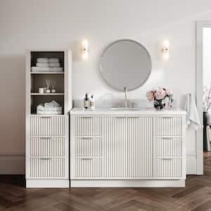 ARIEL Milan 2-Piece Set 60 in. Single Sink Bathroom Vanity and Linen ...