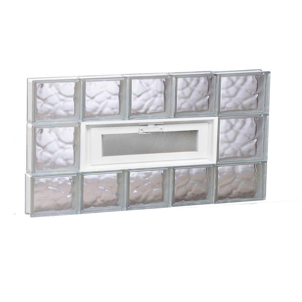 Clearly Secure 32.75 in. x 19.25 in. x 3.125 in. Frameless Wave Pattern ...