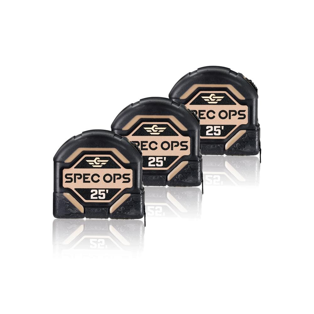 SPEC OPS 25 ft. Tape Measure Tool Set, 1 1/4 in. Double-Sided Blade ...