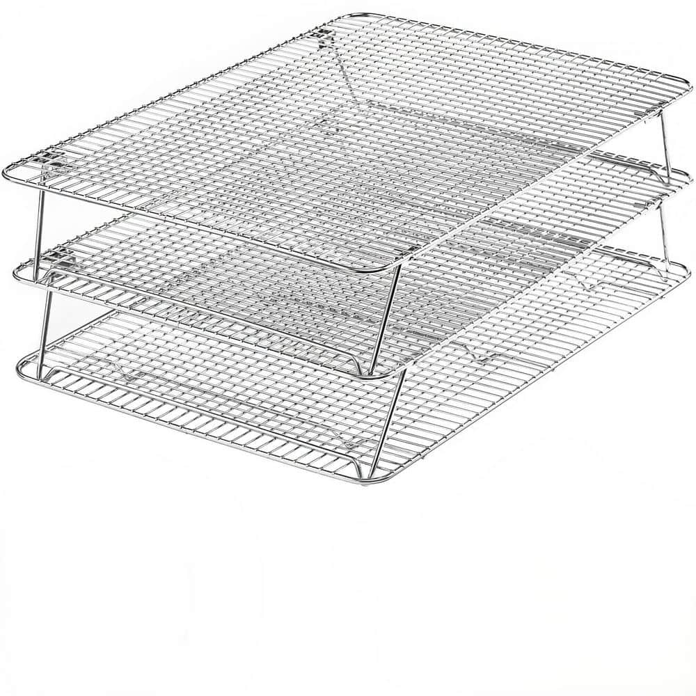 Wudkey Oven-Salf Collapsible Cooling Rack for Baking, 3-Tier 12 in. x ...