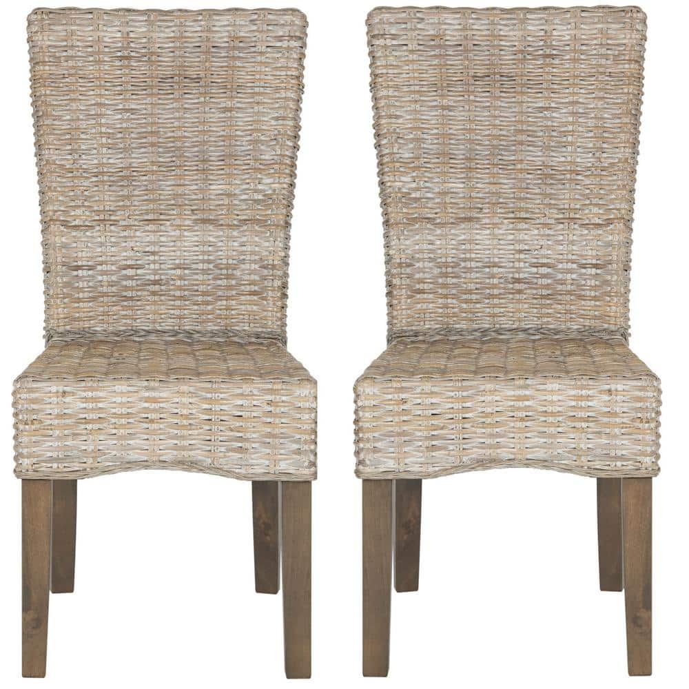 SAFAVIEH Ozias White Washed Dining Chair (Set of 2) SEA8014B-SET2 - The ...