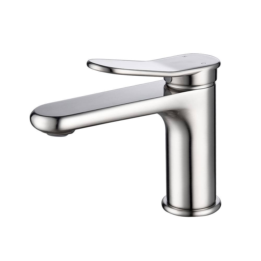 Lukvuzo Modern Single Handle Single Hole Bathroom Faucet with Hot/Cold ...