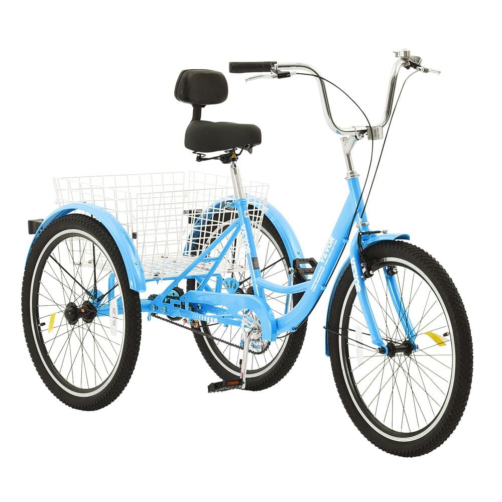 SVOPES 26 in. Adult Tricycle, 3-Wheel Cruiser Bike, Carbon Steel Frame ...