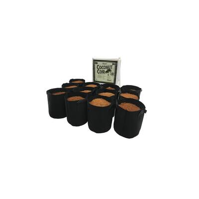 Viagrow 3 Gal. Plastic Nursery Pots 11.36 l with Coconut Coir Growing ...