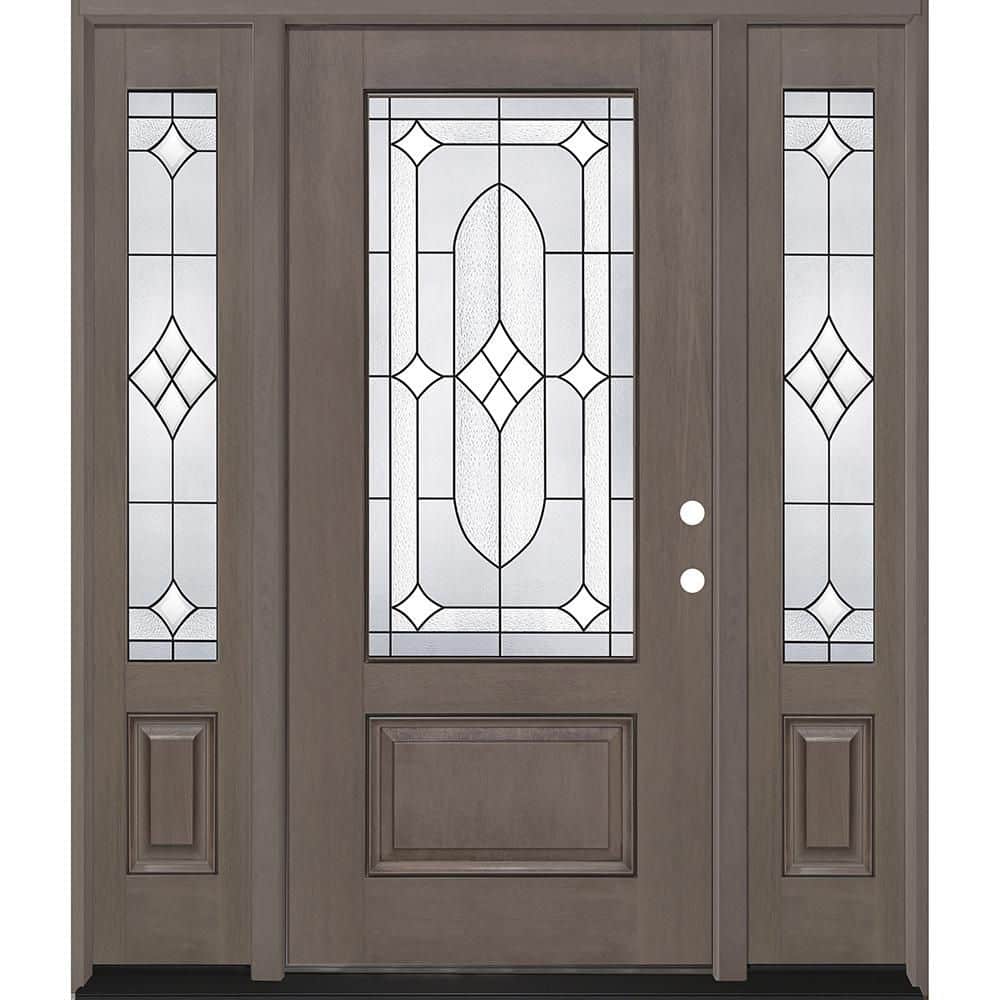 Steves & Sons Regency 64 in. x 80 in. 3/4L Axis Glass LHIS Ashwd ...