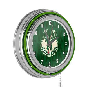 Milwaukee Bucks Green Logo Lighted Analog Neon Clock NBA8MB-HD - The ...