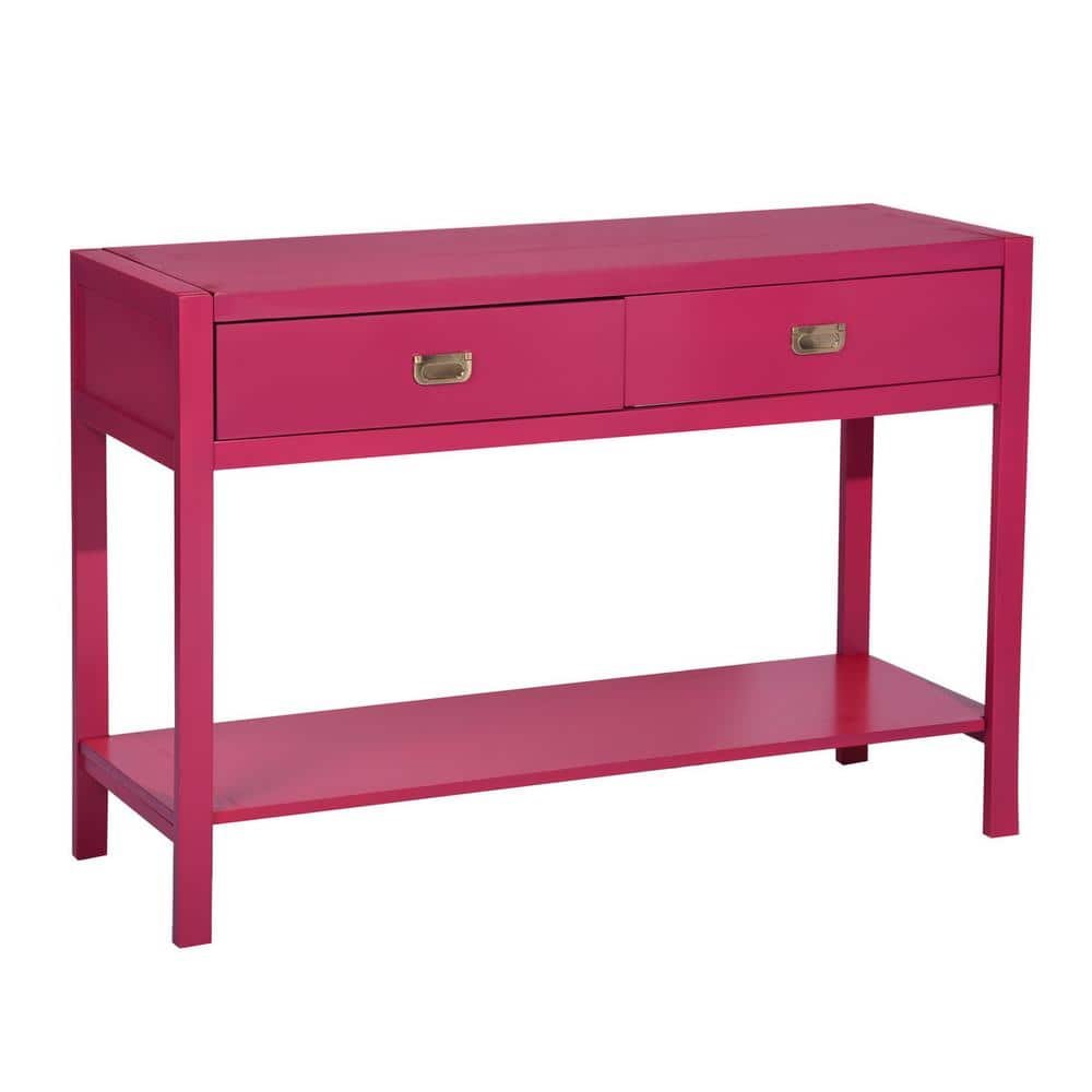 Homy Casa Bianca 44.3 in. Rectangle Pink Manufactured Wood Console ...