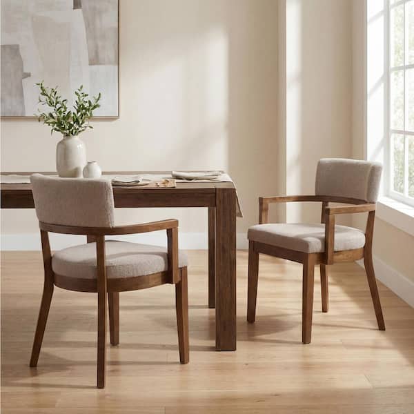 Reviews for Noble House Cinnabar Light Ash and Beige Fabric Upholstered ...