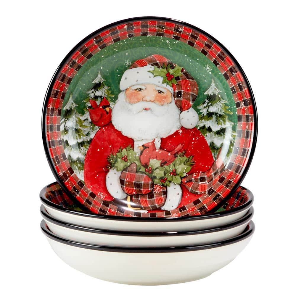 Certified International Christmas Lodge Santa 38 fl.oz. Multi-Colored ...
