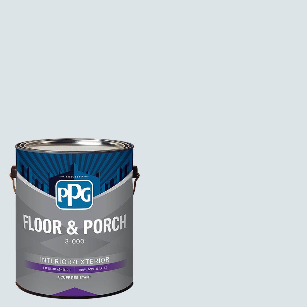 PPG 1 gal. PPG1163-1 Elusive Blue Satin Interior/Exterior Floor and ...