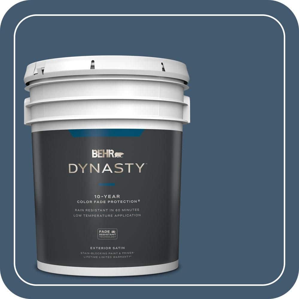 BEHR DYNASTY 5 gal. #S500-7 Infinite Deep Sea Satin Enamel Exterior ...