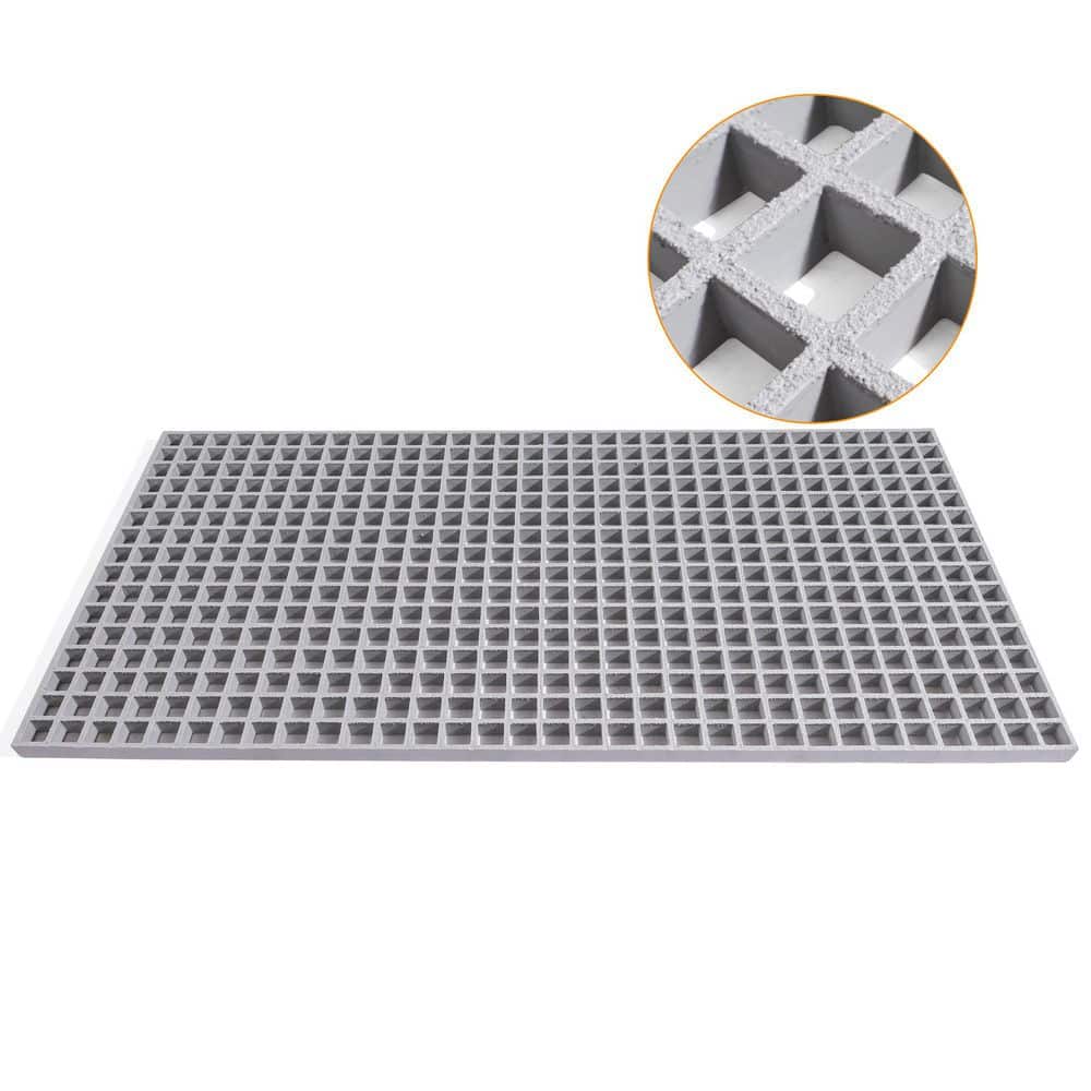 Wellco 2 ft. x 4 ft. x 1 in. Grit-Top Series Fiberglass Grating ...