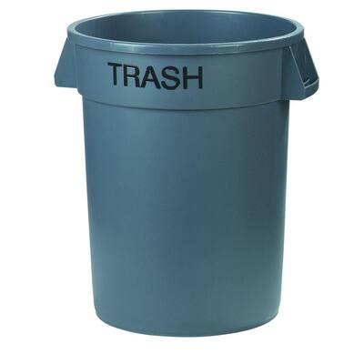 Carlisle Bronco 32 Gal. Yellow Round Trash Can Imprinted with USDA Condemned (4-Pack) 341032USD04