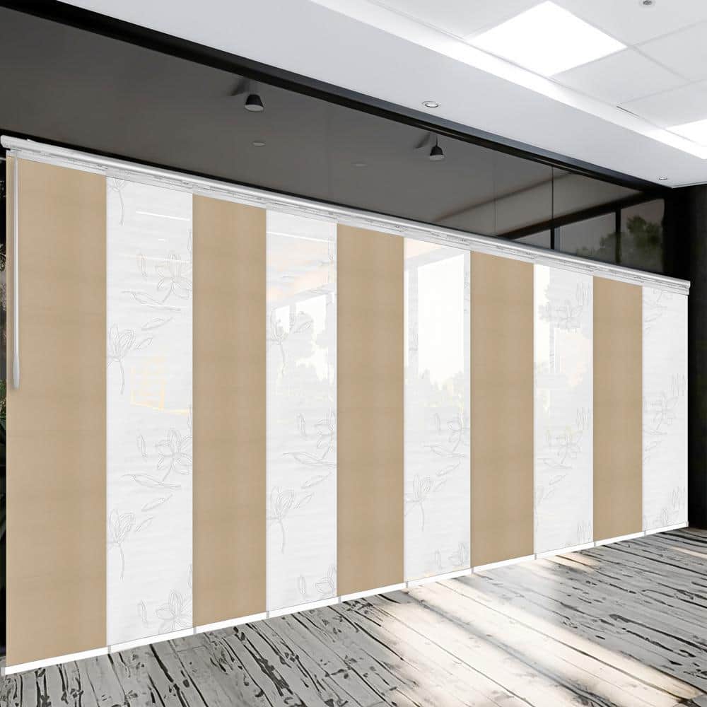 EMOH Kalinda 120 in. - 218 in. W x 94 in. L Adjustable 10-Panel White ...