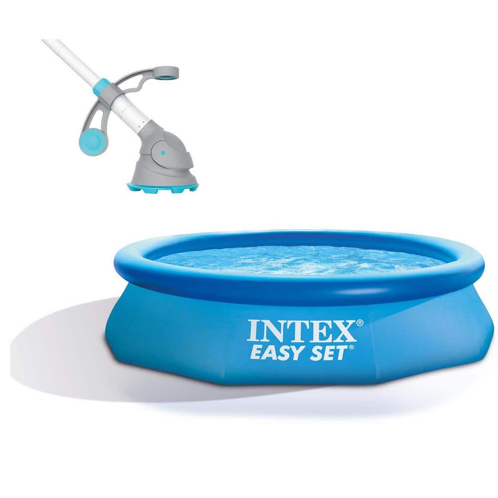 INTEX 10 ft. x 30 in. Easy Set Above Ground Pool Plus Kokido Krill ...