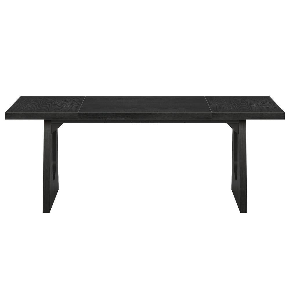 BYBLIGHT Capen 70.8 in. Rectangular Black Engineered Wood Computer Desk ...