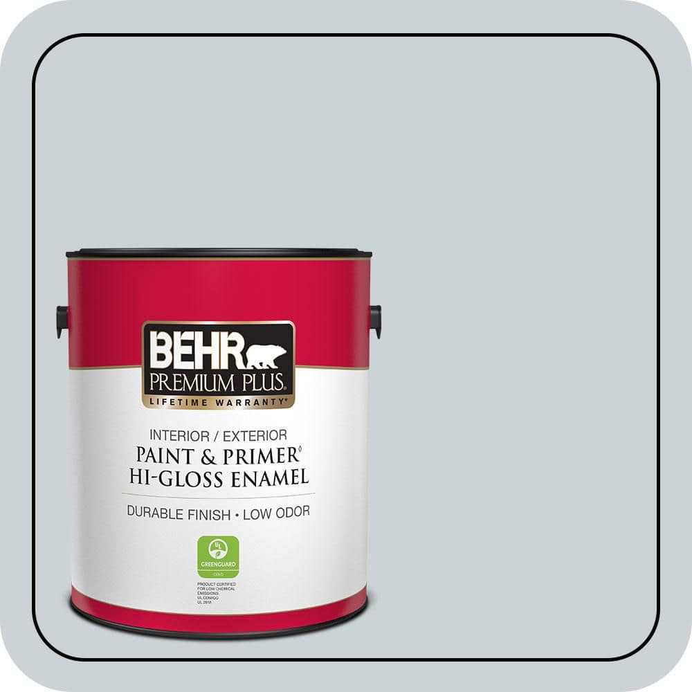 BEHR PREMIUM PLUS 1 gal. #N490-1 Absolute Zero Hi-Gloss Enamel Interior ...