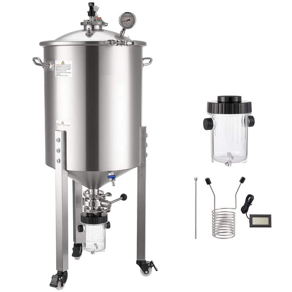 VEVOR 15 PSI Pressure Fermenter 16 Gal./60L All-in-1 Stainless Steel ...