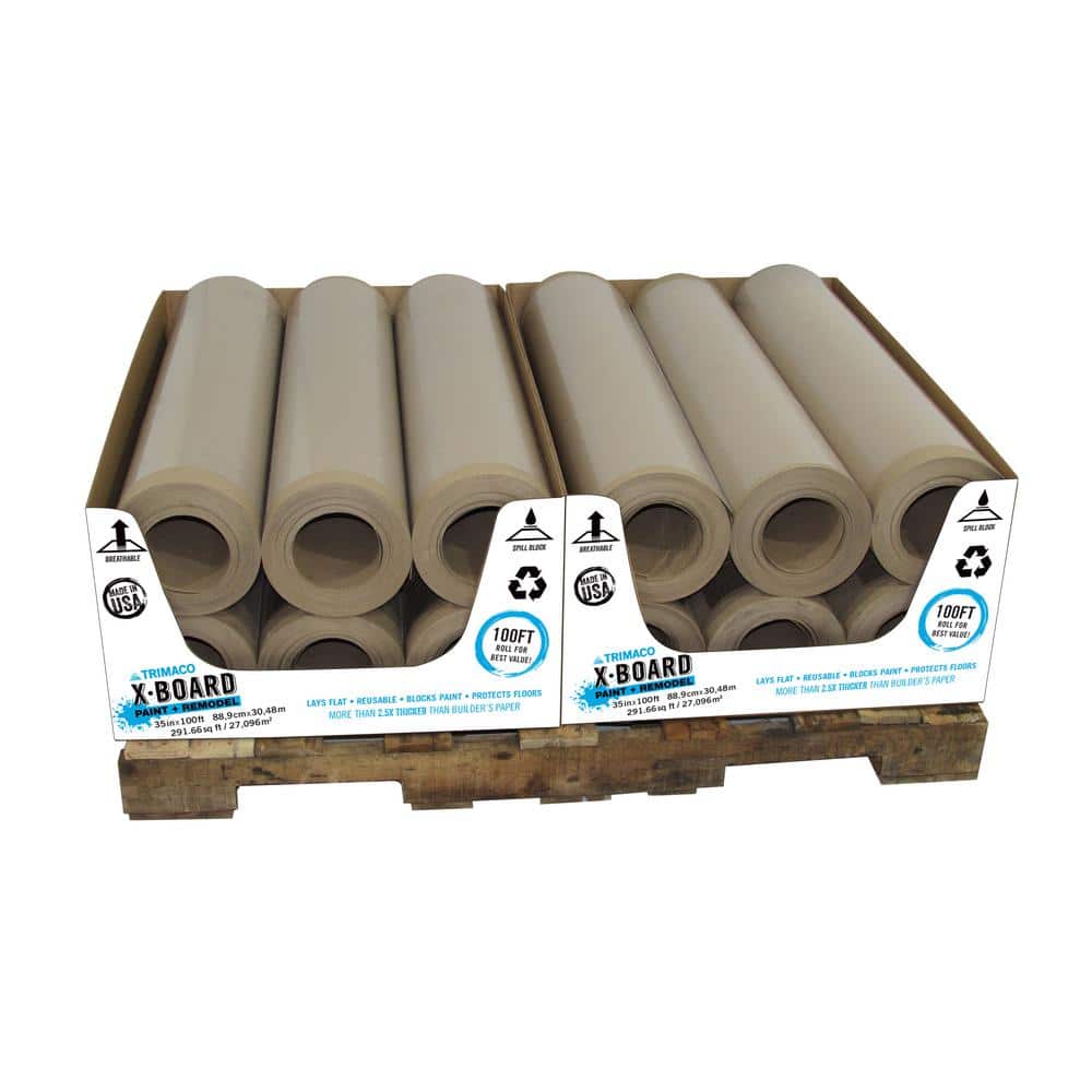TRIMACO 35 in. x 100 ft. X-Board Surface Protector Pallet, 12 rolls ...