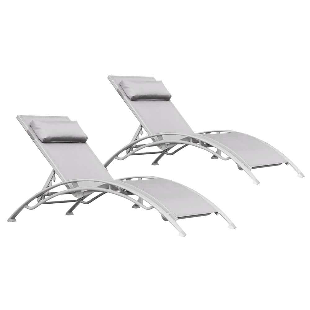 Cesicia Aluminum Outdoor Pool Lounge Chairs, Adjustable Chaise Lounge ...