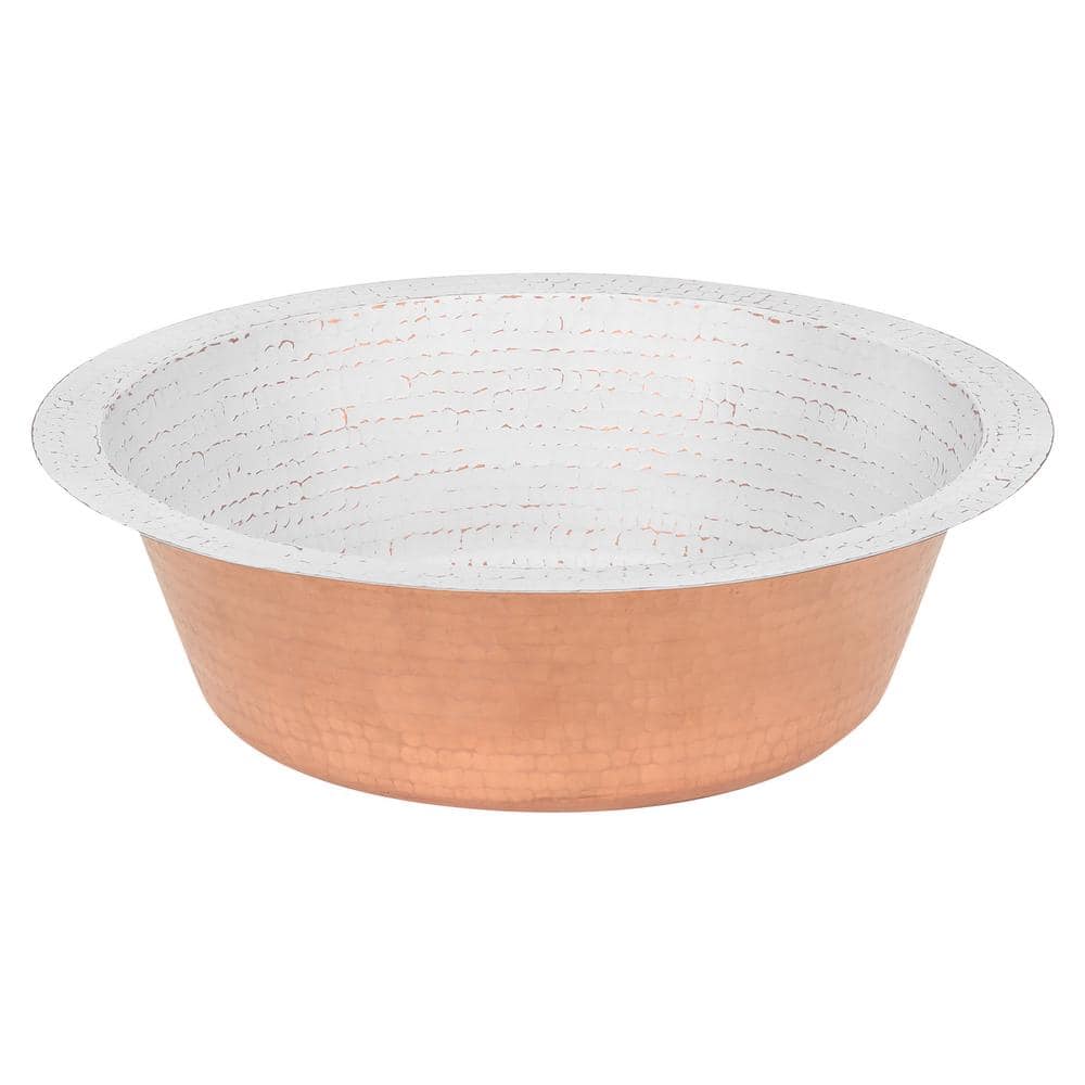 Premier Copper Products 16 Gauge Hammered Copper 12 in. Round Drop-In ...