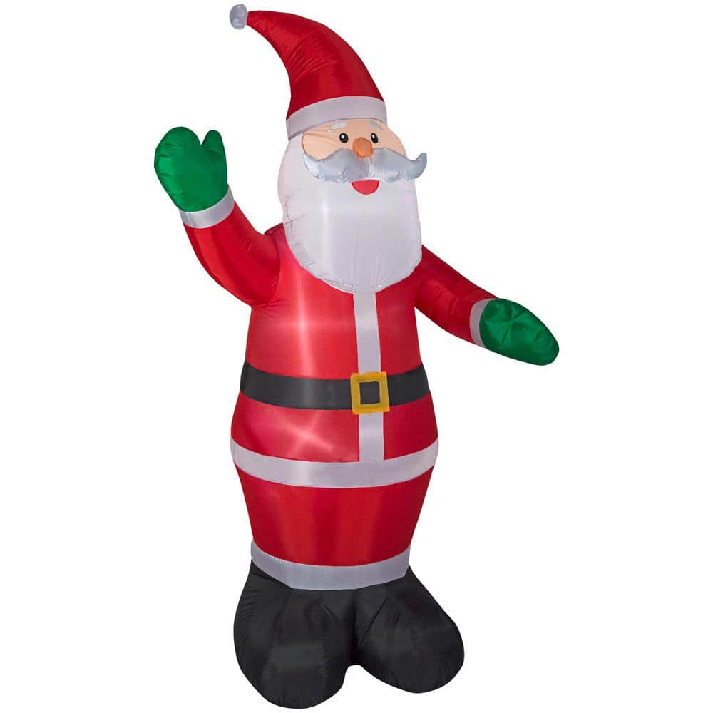 Home Accents Holiday 8.99 ft. Pre-lit LED Inflatable Santa Airblown ...