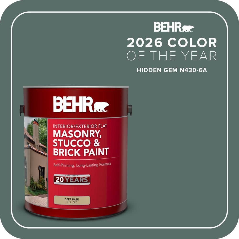 BEHR 1 gal. #N430-6A Hidden Gem Flat Masonry, Stucco and Brick Interior ...