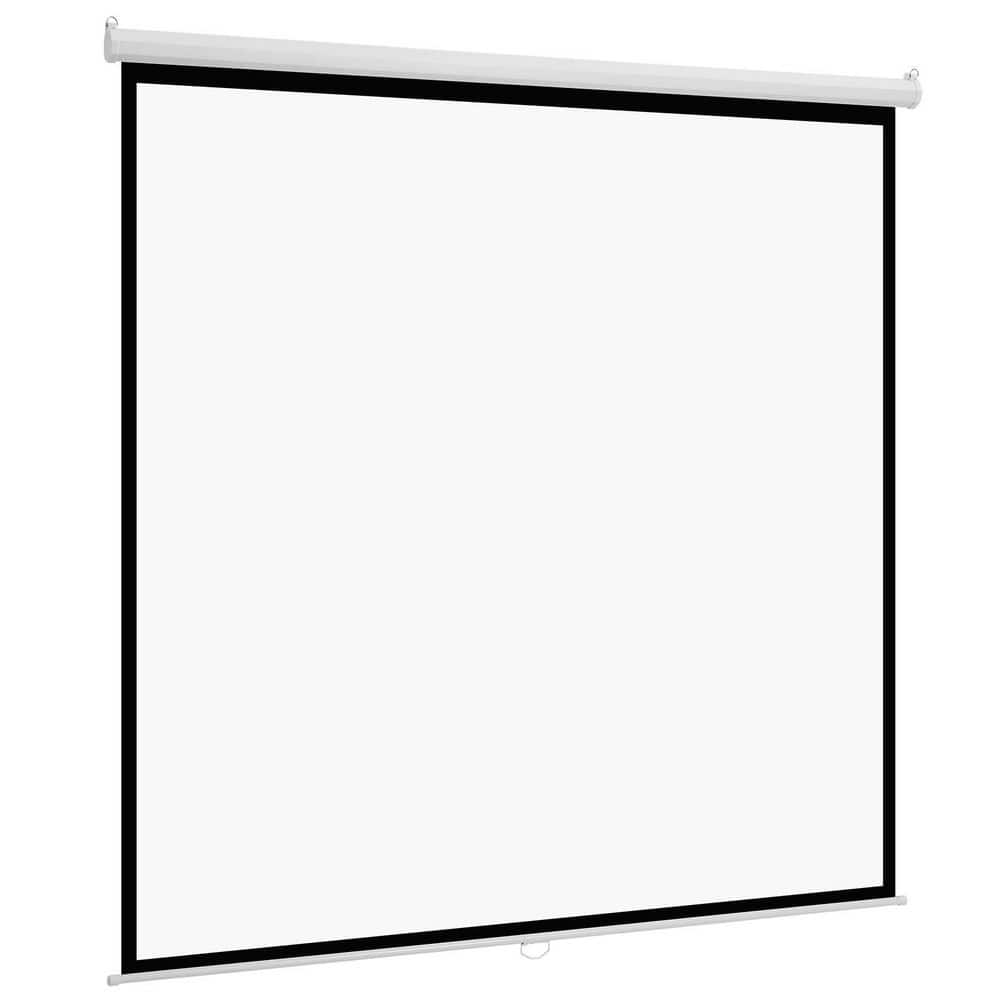 SKYSHALO Manual Projector Screen, 120 in. 1:1 4K 1080 HD Retractable ...