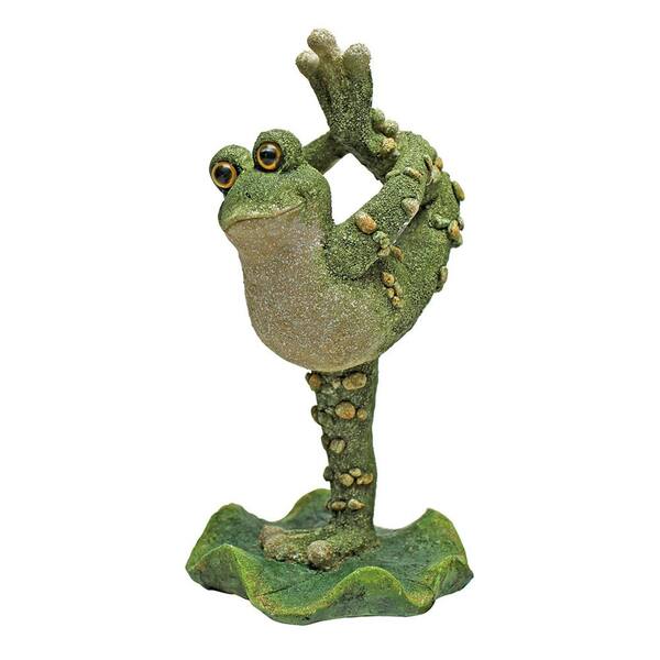 Design Toscano 9 in. H Boogie Down Dancing Leg Up Frog Statues QM208951 ...