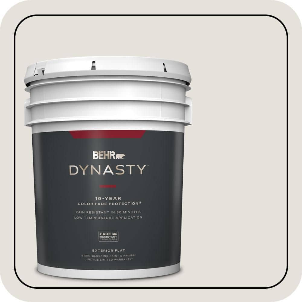 BEHR DYNASTY 5 gal. #PPU18-08 Painters White Flat Exterior Stain ...