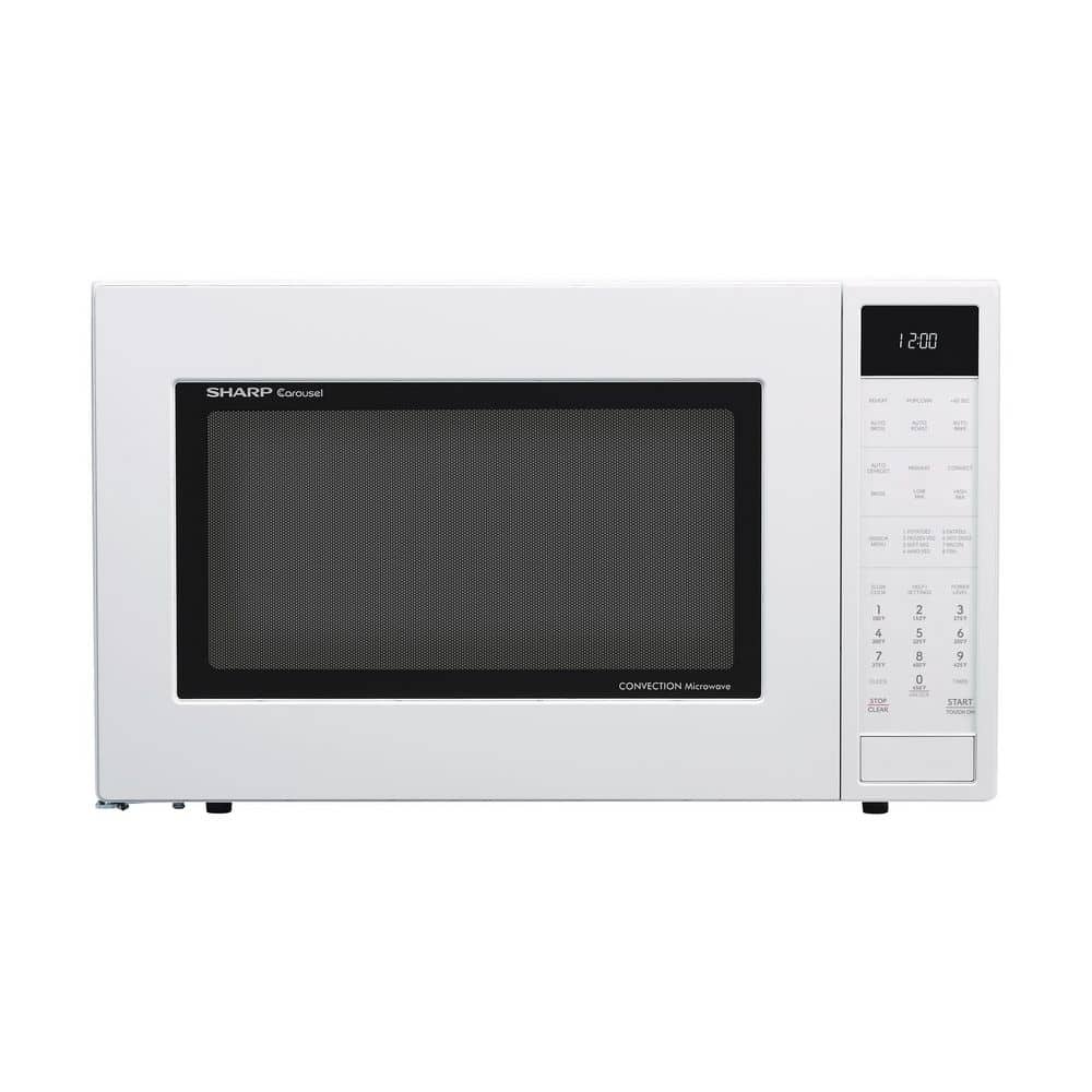 Sharp 24.6 in. 1.5 cu. ft. 900-Watt Countertop Microwave in White with ...