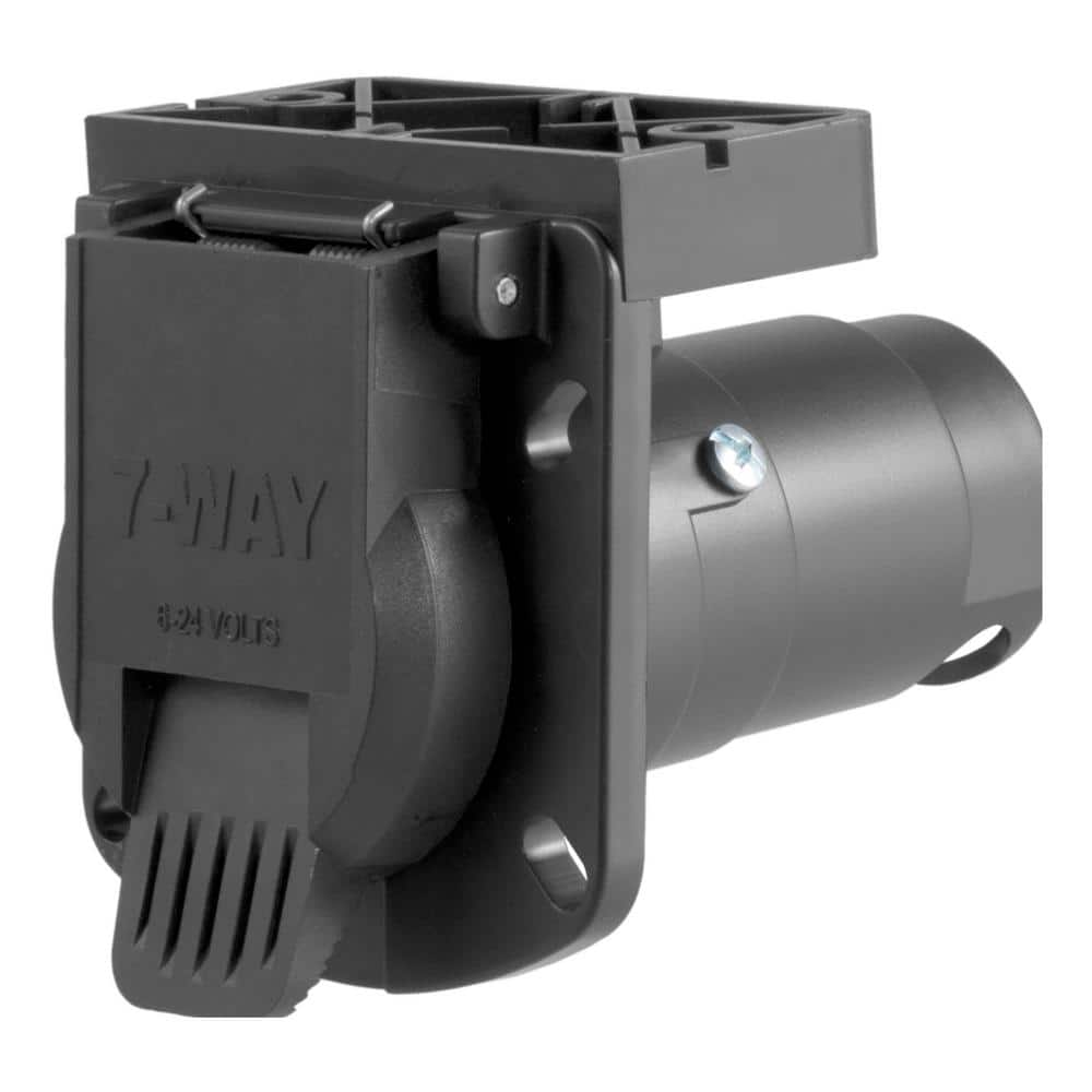Curt 7 Way Rv Blade Connector Socket With Integrated Bracket Vehicle
