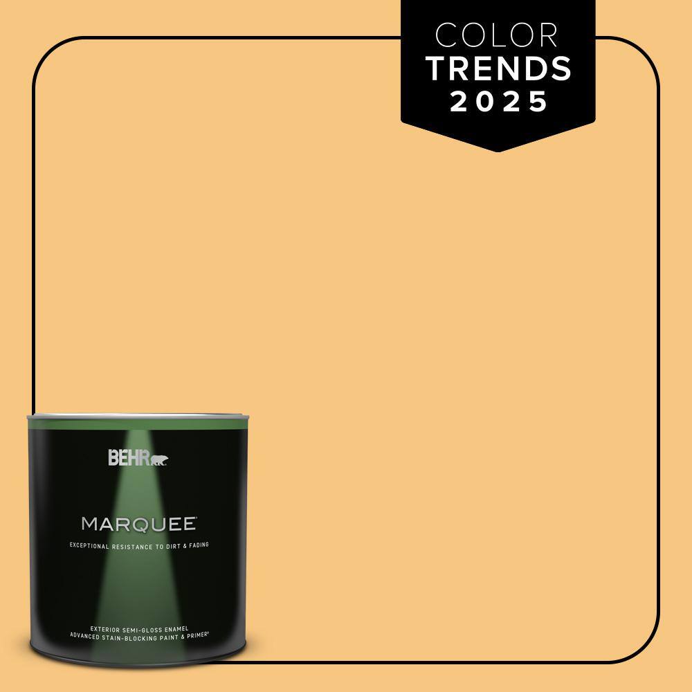 BEHR MARQUEE 1 qt. #PPU6-07 Jackfruit Semi-Gloss Enamel Exterior Paint ...