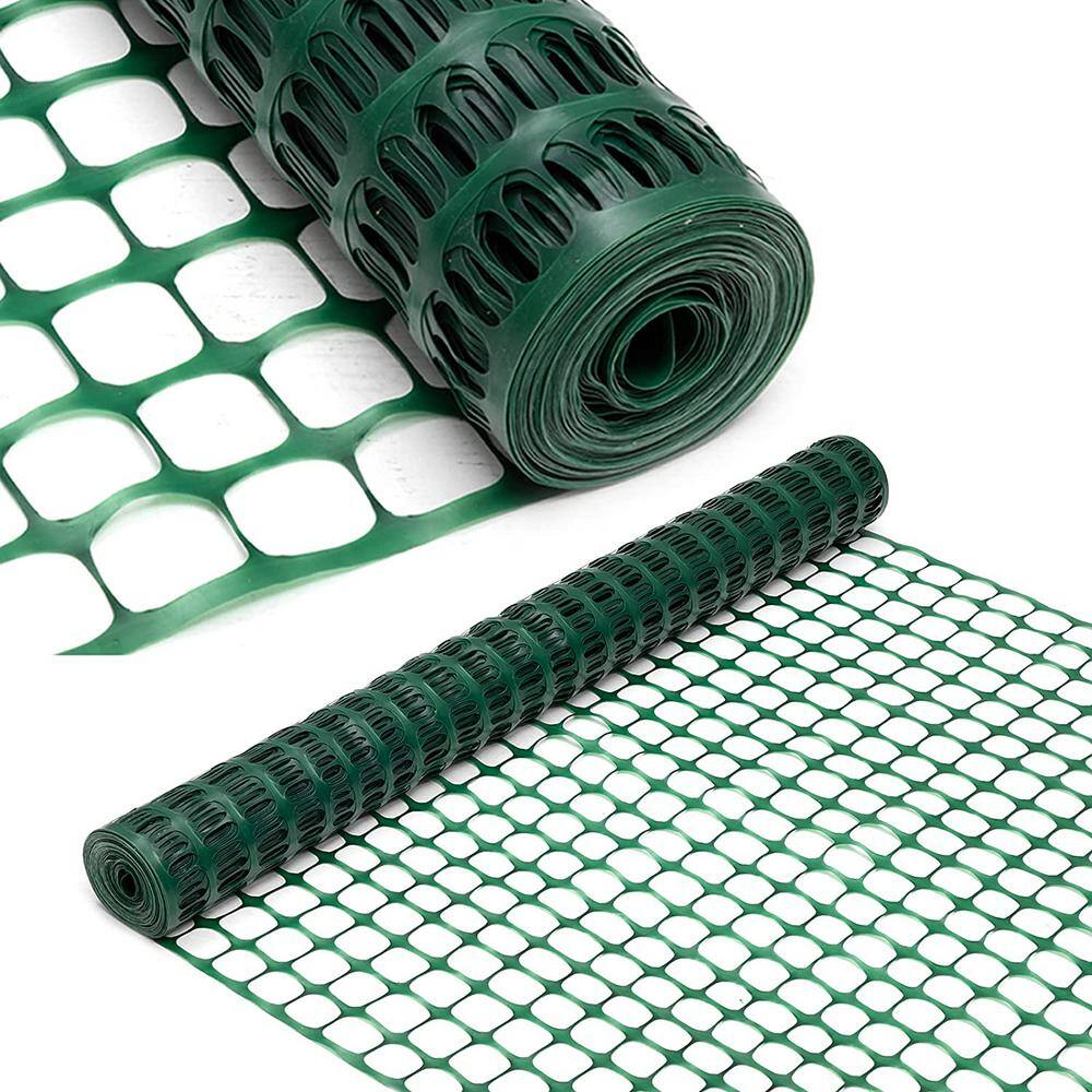 Wellco 4 ft. x 100 ft. Green Construction Snow/Safety Barrier Fence ...