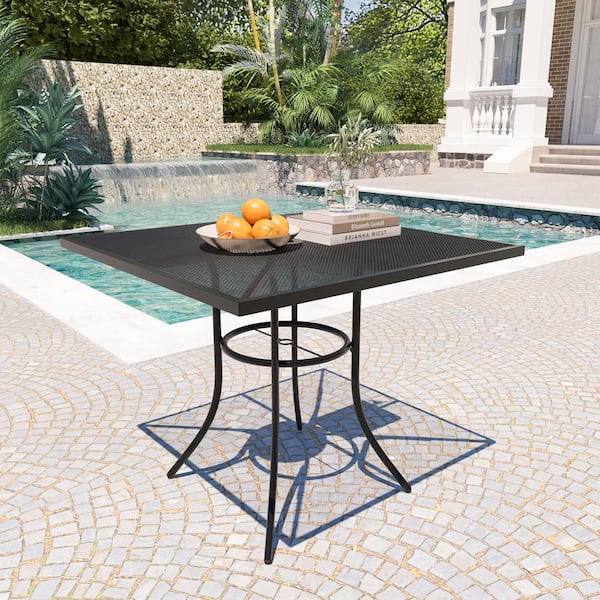 Square Foot Garden Table Square Bronze Outdoor Bistro Table With
